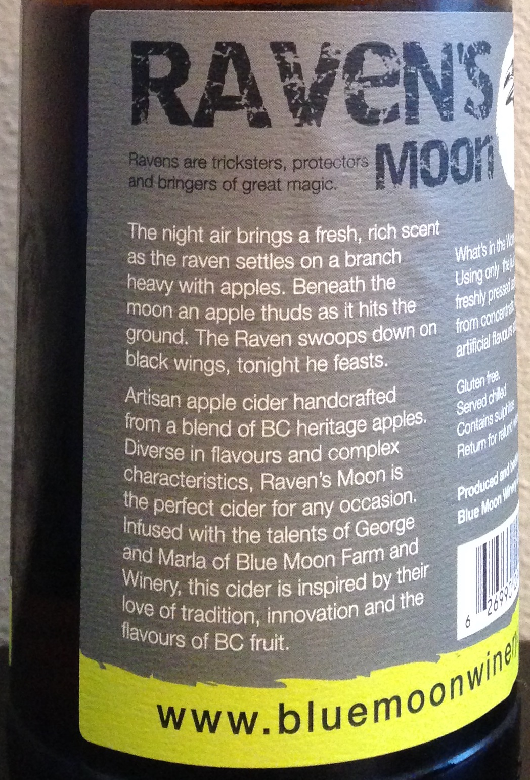 Blue Moon Winery Raven’s Moon Apple Cider | Cider Says